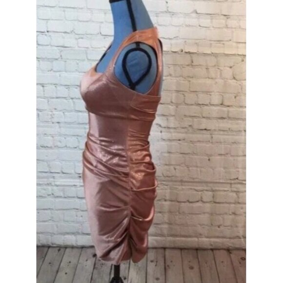 Hailey Logan | Dresses | Hailey Logan Adrianna Papell Shimmery Pink Ruched Mini Dress Cutout ...